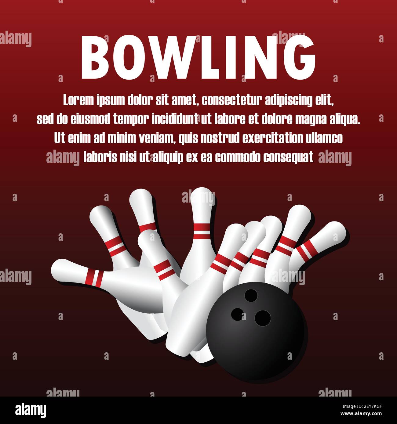 bowling banner for bowling tournament. vector illustration Stock Vector ...