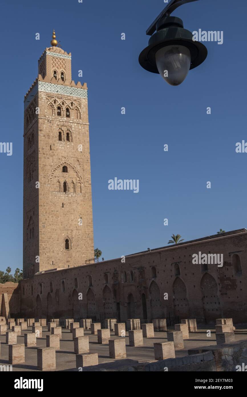MARRAKECH, MOROCCO - Jan 30, 2020: Lovely view of the Koutoubia Mosque ...
