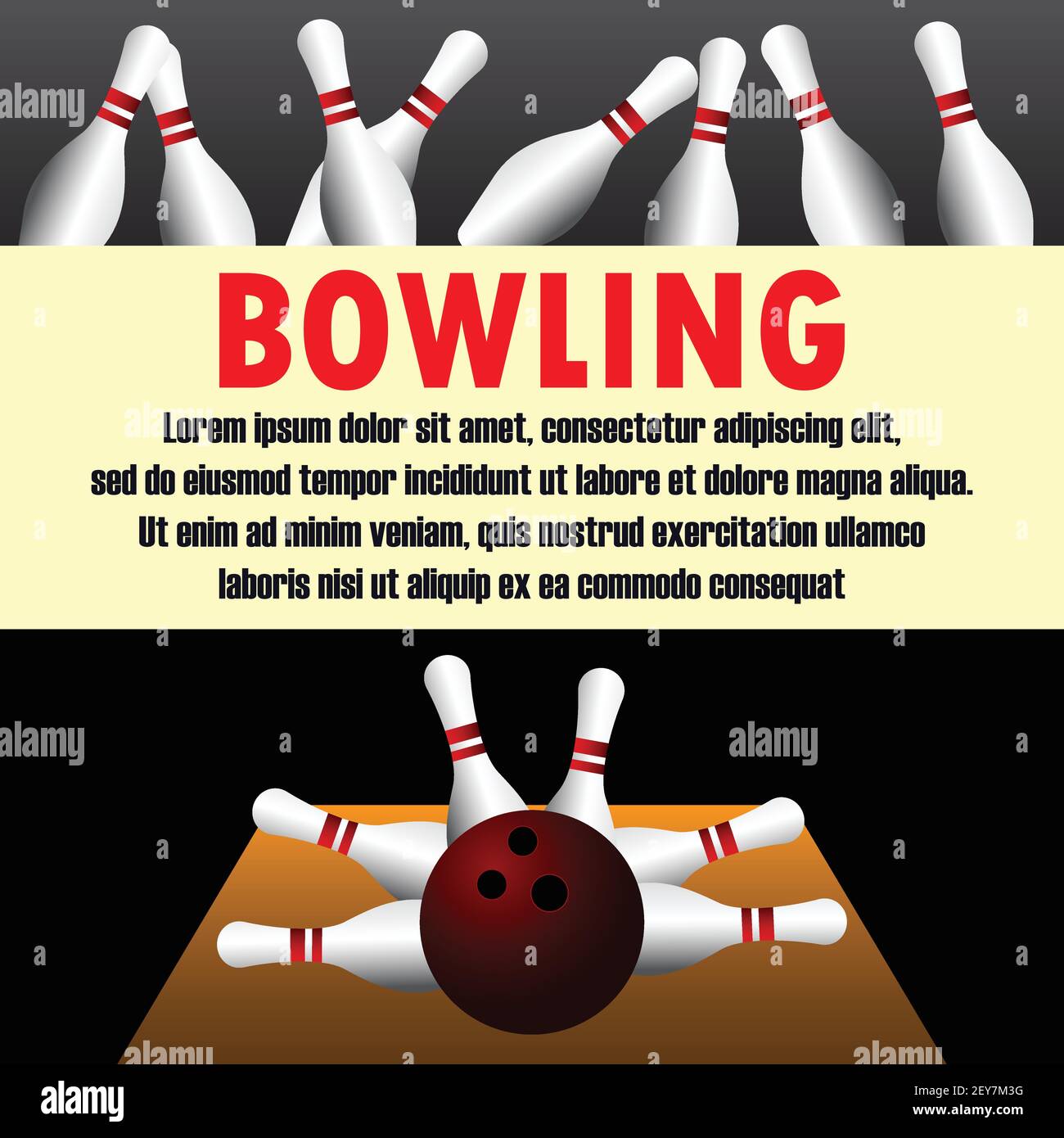 bowling banner for bowling tournament. vector illustration Stock Vector ...