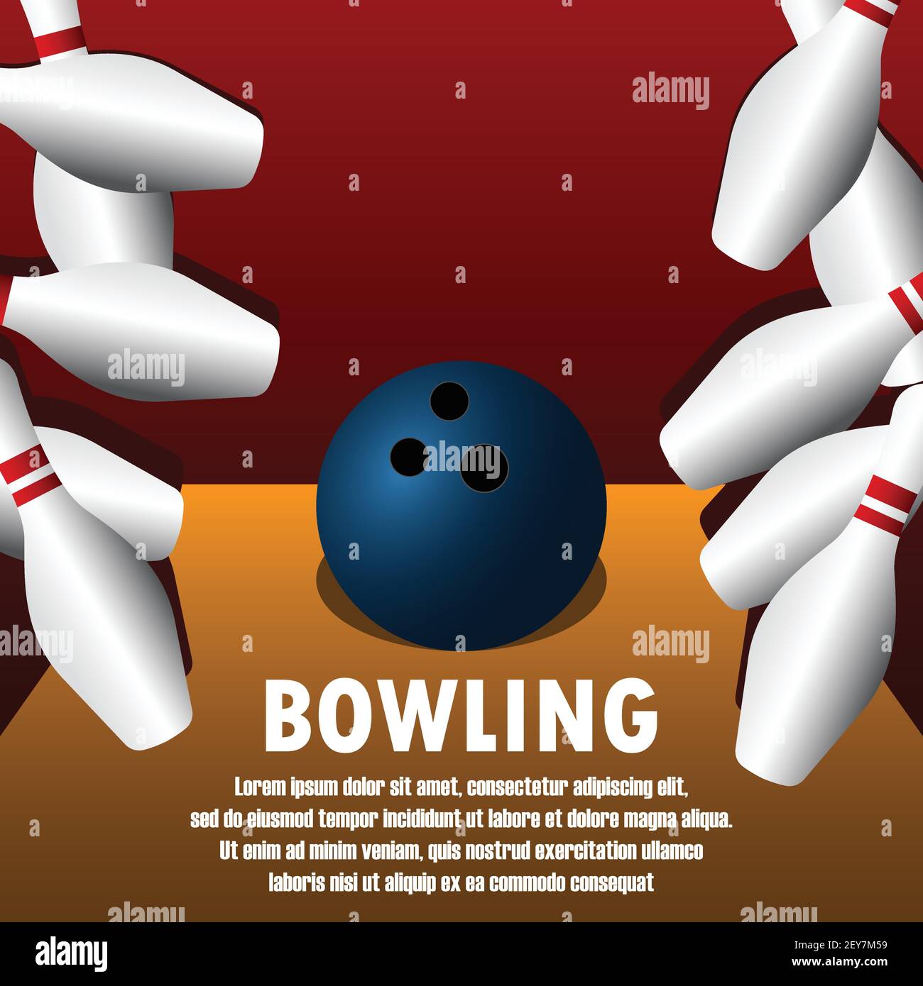 bowling banner for bowling tournament. vector illustration Stock Vector ...