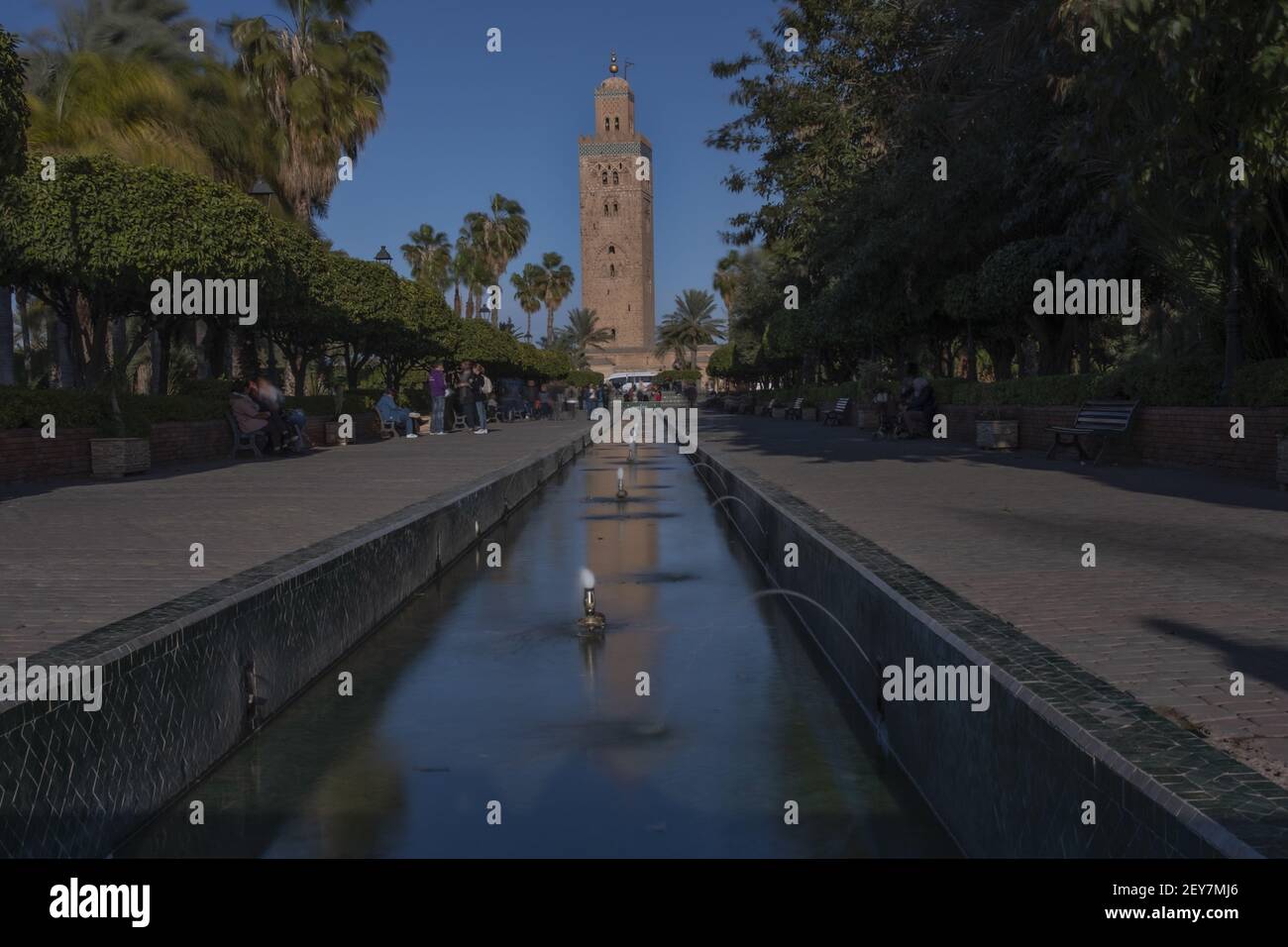 MARRAKECH, MOROCCO - Jan 30, 2020: Lovely view of the Koutoubia Mosque ...