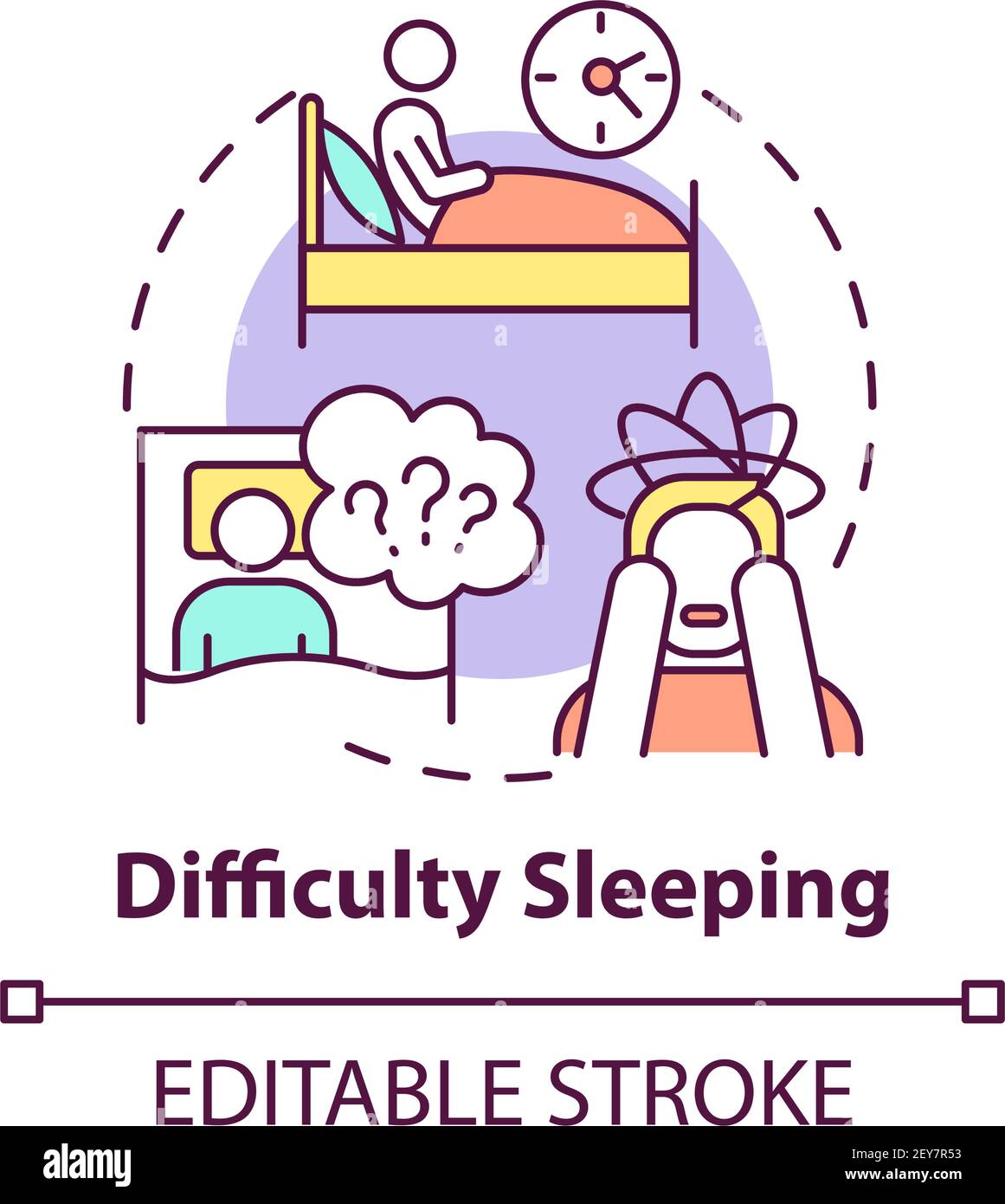 Insomnia stress sleeping disorder Stock Vector Images - Alamy