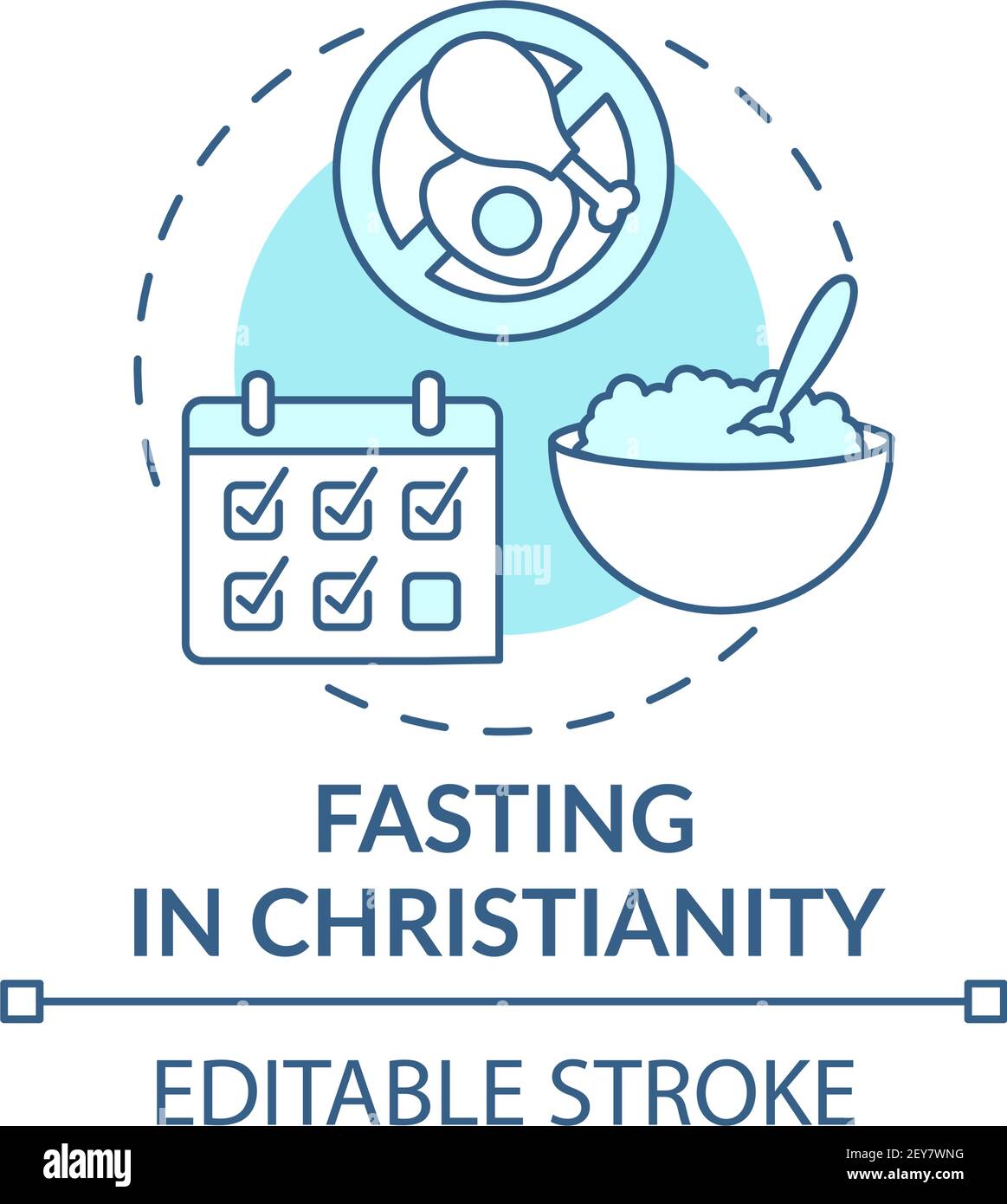 Fasting in Christianity turquoise concept icon Stock Vector Image & Art ...
