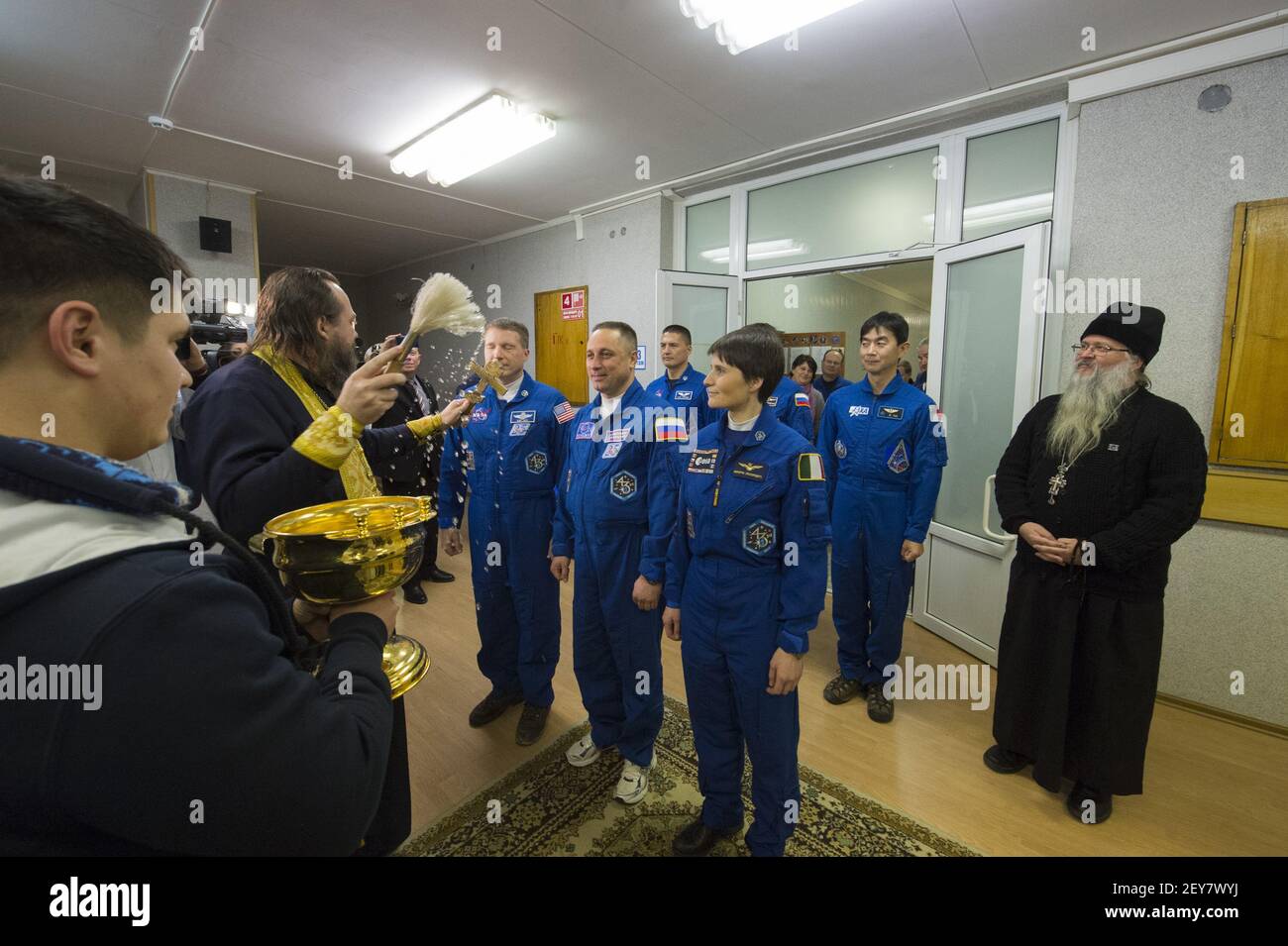 Expedition 42/43 crew members Terry Virts of NASA, Roscosmos commander ...