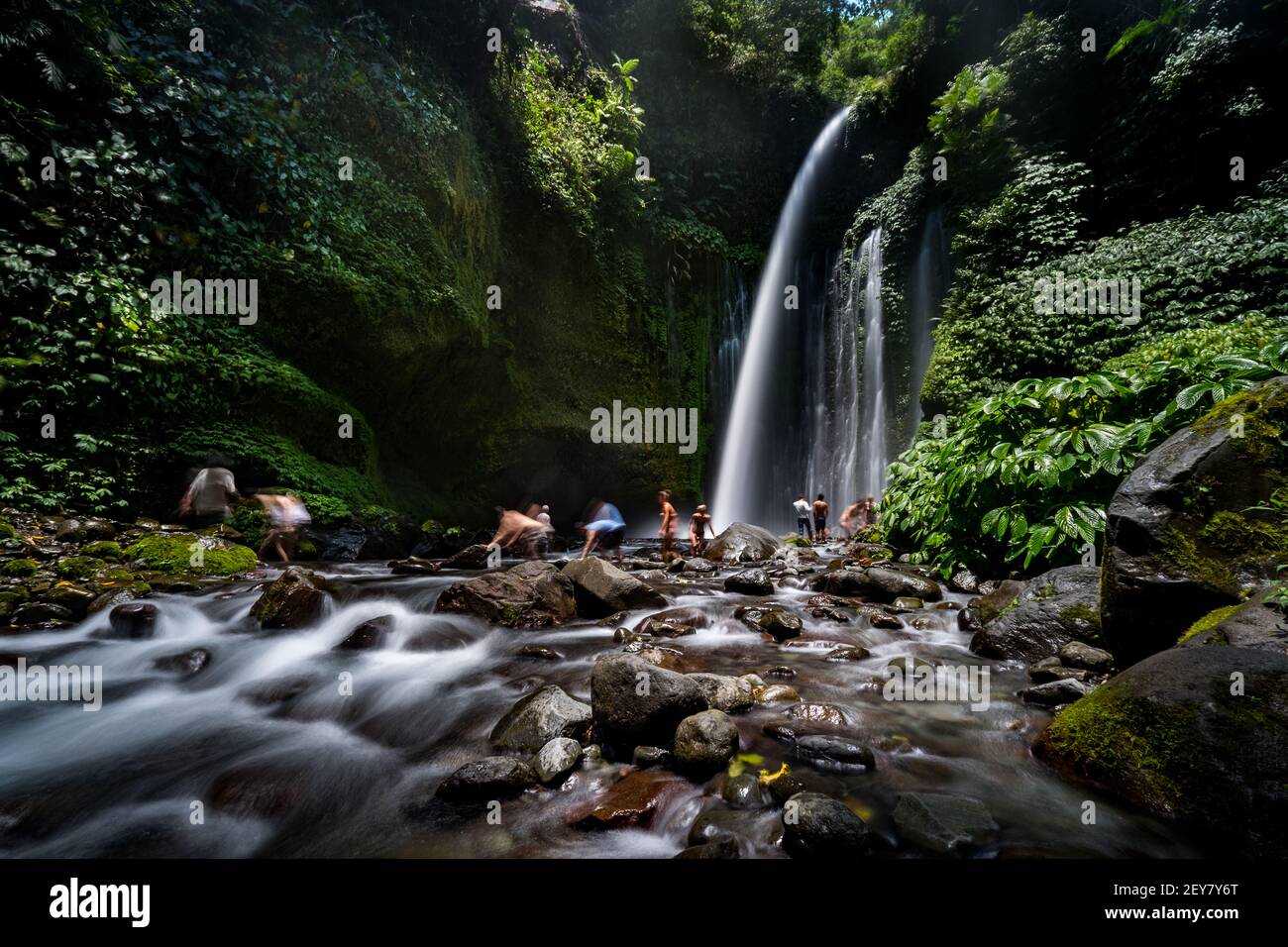 --File--View of Sendang Gile Waterfall in Lombok Island in Indonesia ...