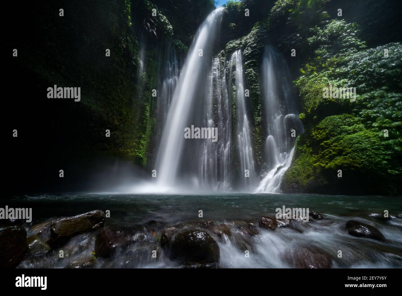 --File--View of Sendang Gile Waterfall in Lombok Island in Indonesia ...