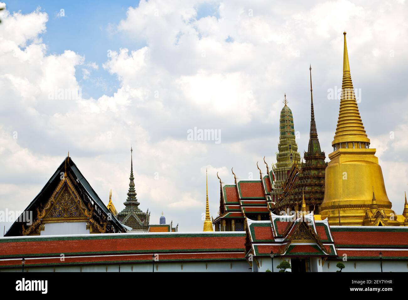 Thailand asia in bangkok rain temple gold Stock Photo - Alamy