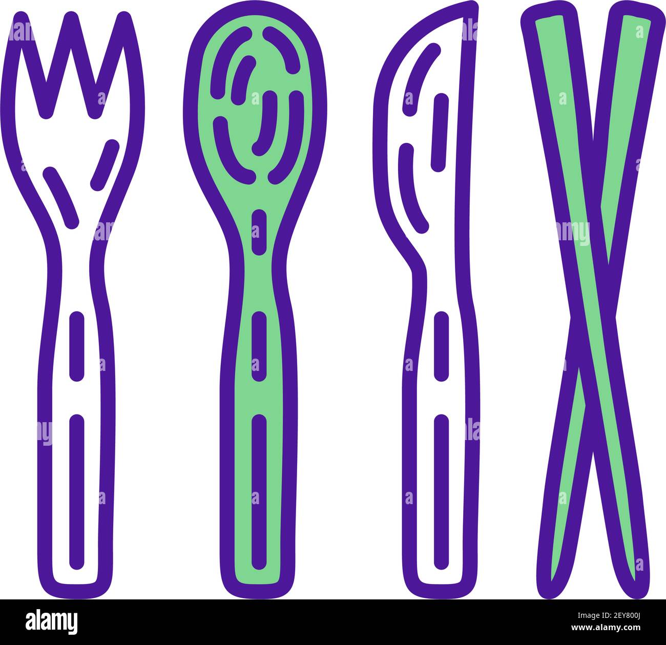 Biodegradable utensils RGB color icon Stock Vector Image & Art - Alamy