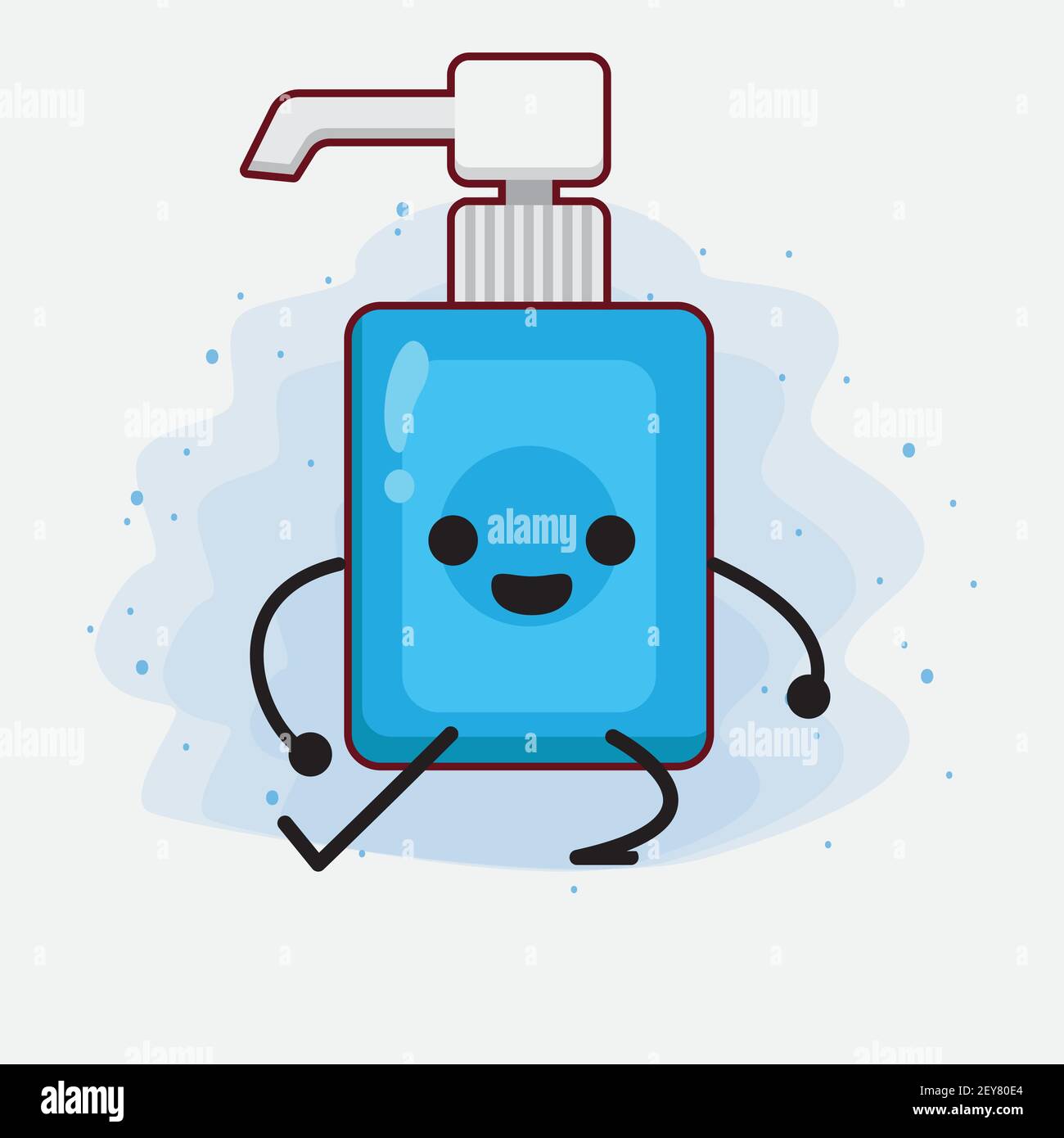 Vector Illustration of Hand Sanitizer Character with cute face, simple ...