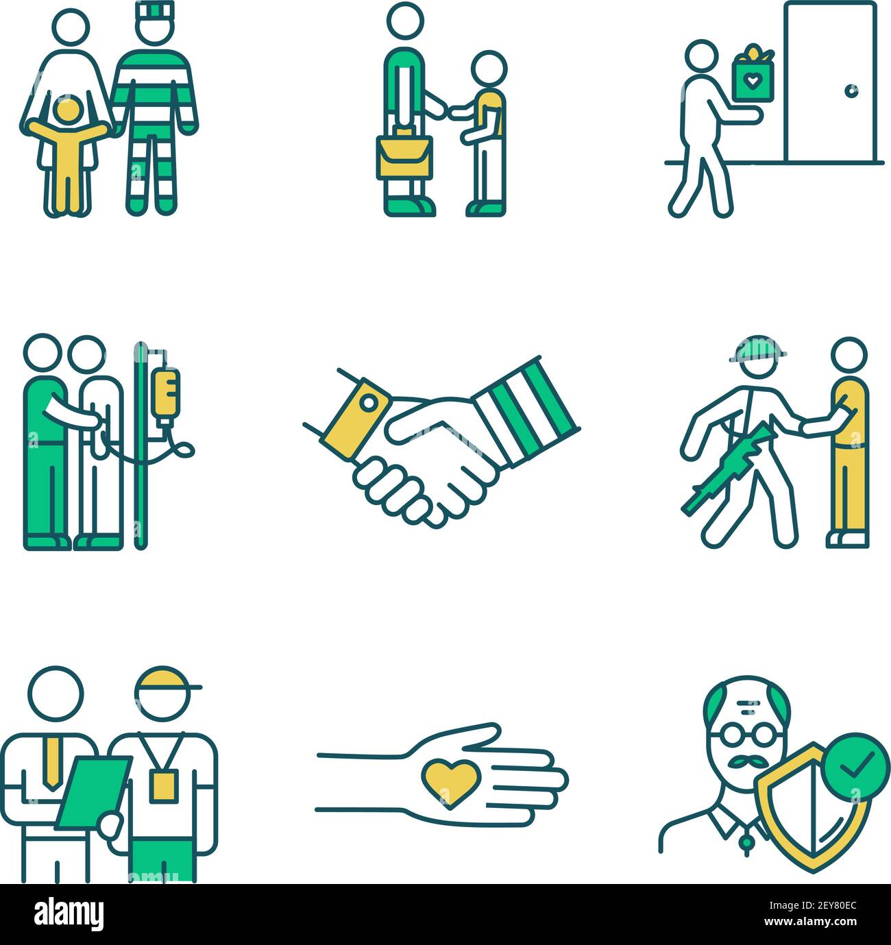 Social services RGB color icons set Stock Vector Image & Art - Alamy