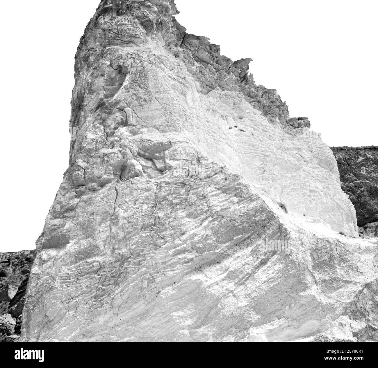 And dry bush rock alone in the sky santorini europe greece Stock Photo ...