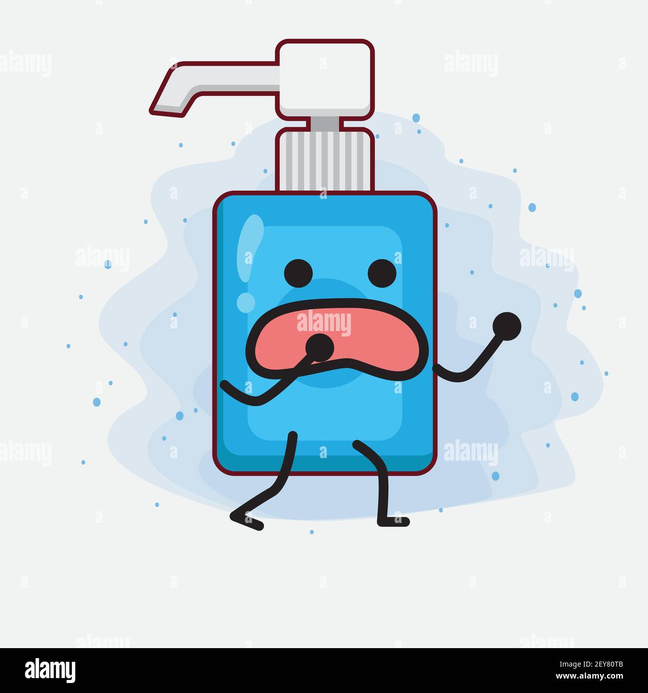 Vector Illustration of Hand Sanitizer Character with cute face, simple ...