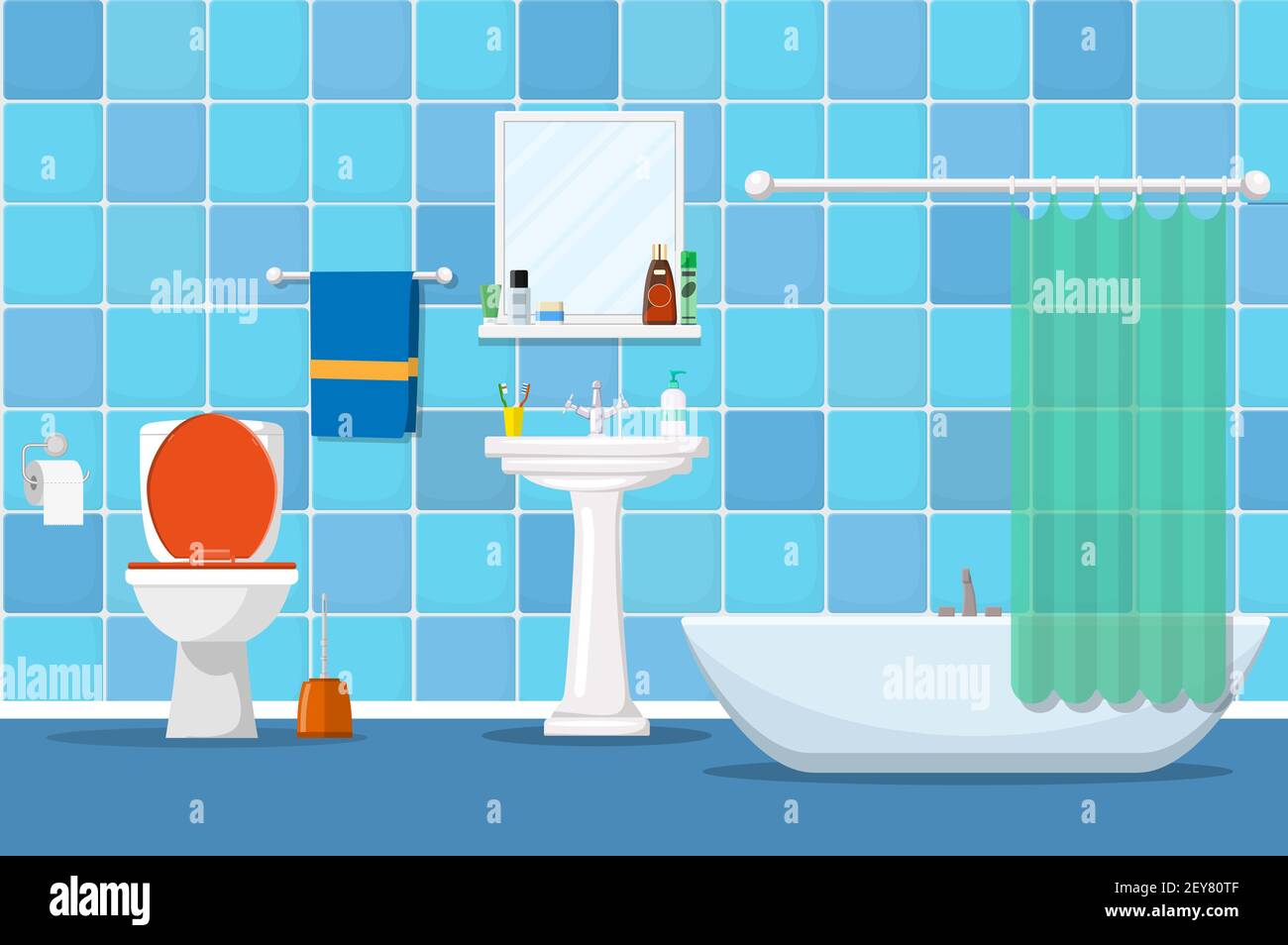 Interior of a bathroom with a toilet Stock Vector Image & Art - Alamy