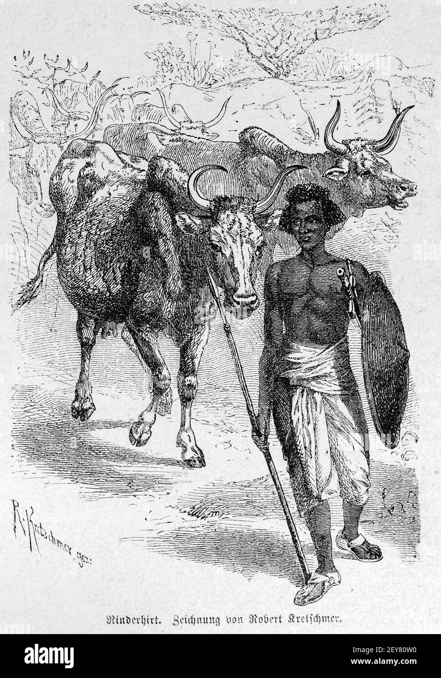 African herdsman Black and White Stock Photos & Images - Alamy