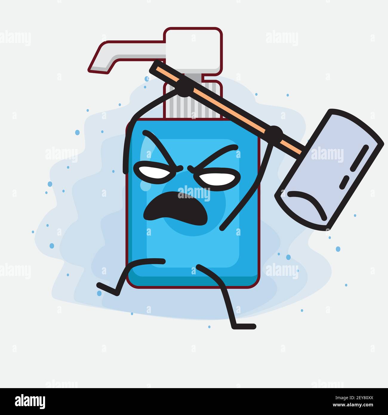 Vector Illustration of Hand Sanitizer Character with cute face, simple ...