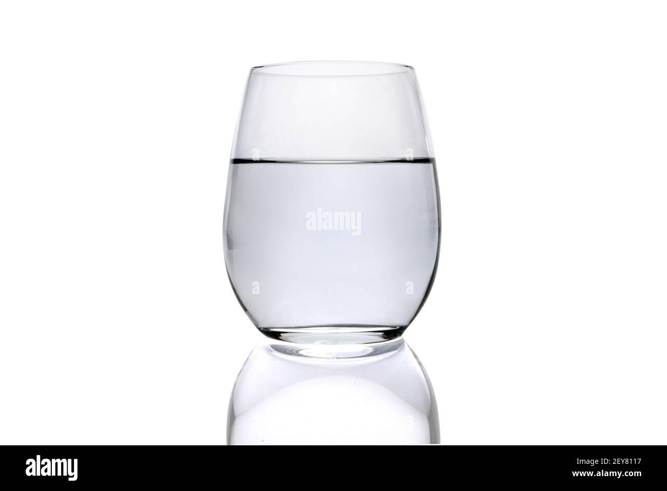 glass of water with reflection isolated on white background Stock Photo ...