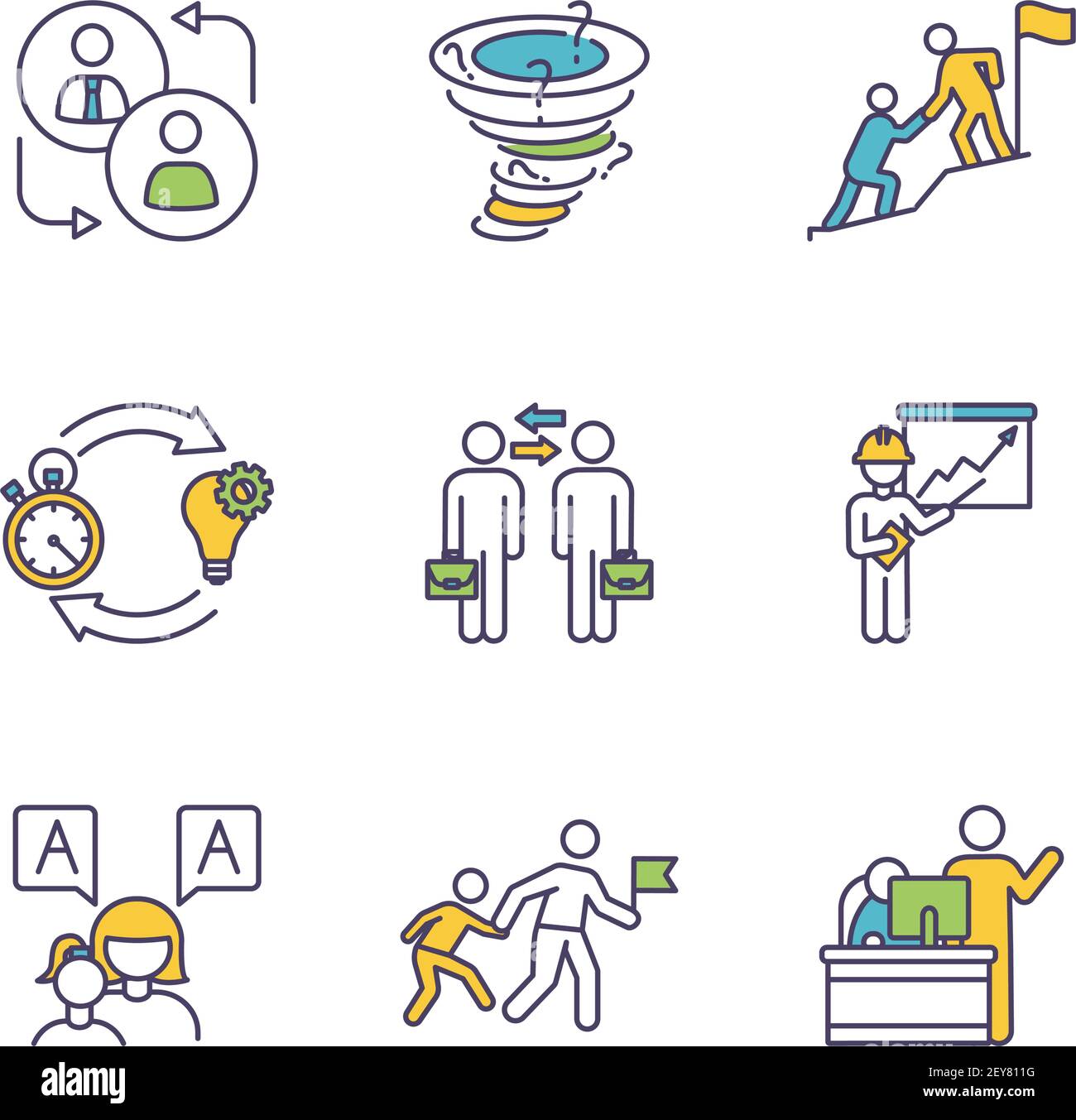 Employee career outline icons hi-res stock photography and images - Alamy