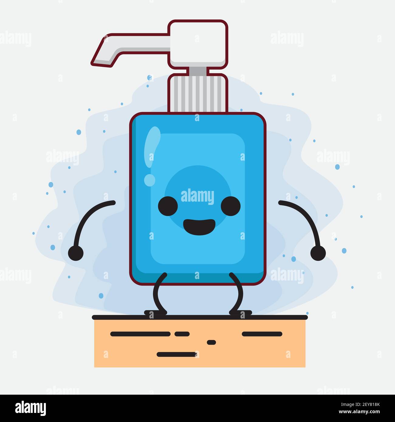 Vector Illustration of Hand Sanitizer Character with cute face, simple ...