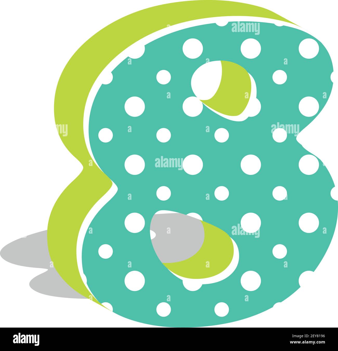 Cute dotted 3d number eight isolated on white background. Vector ...