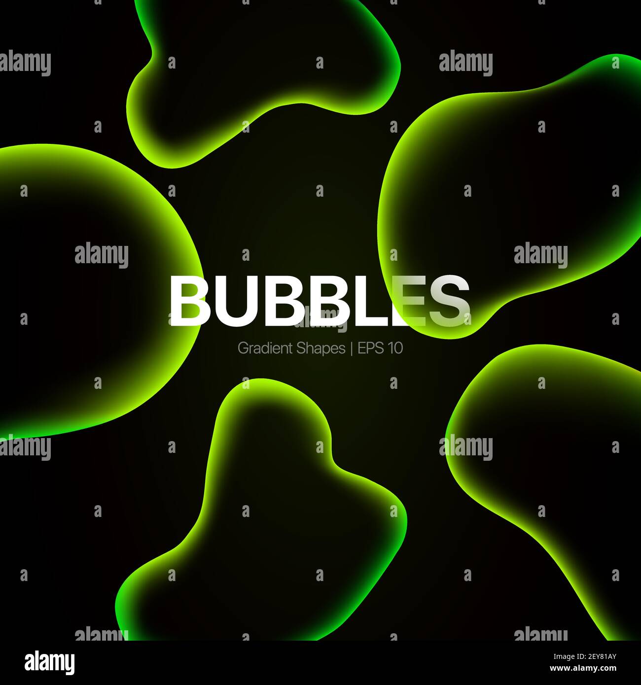 Abstract Background. Fluid Shapes Bubbles on black background. Vector ...