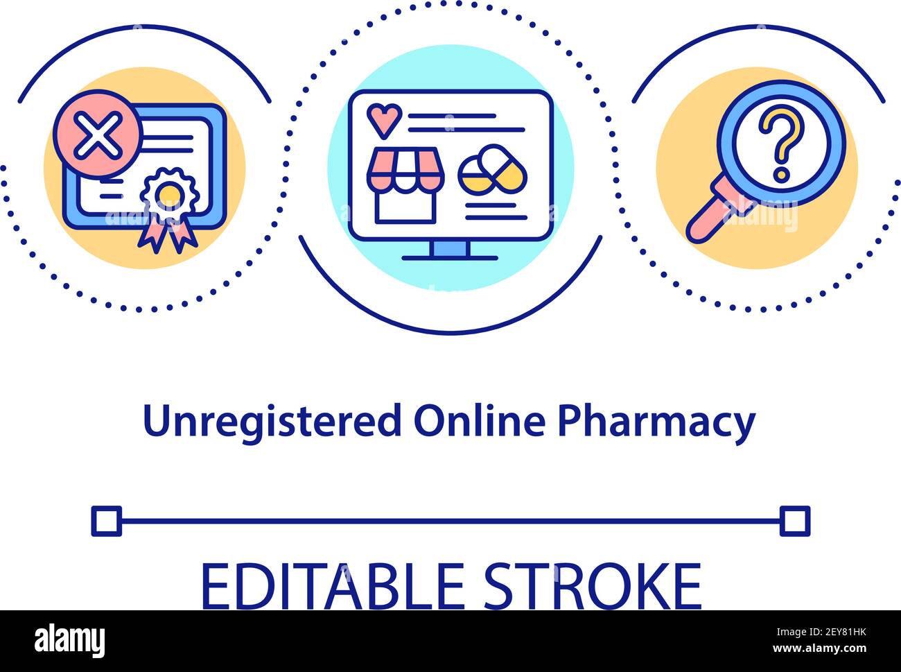 Unregistered online pharmacy concept icon Stock Vector Image & Art - Alamy