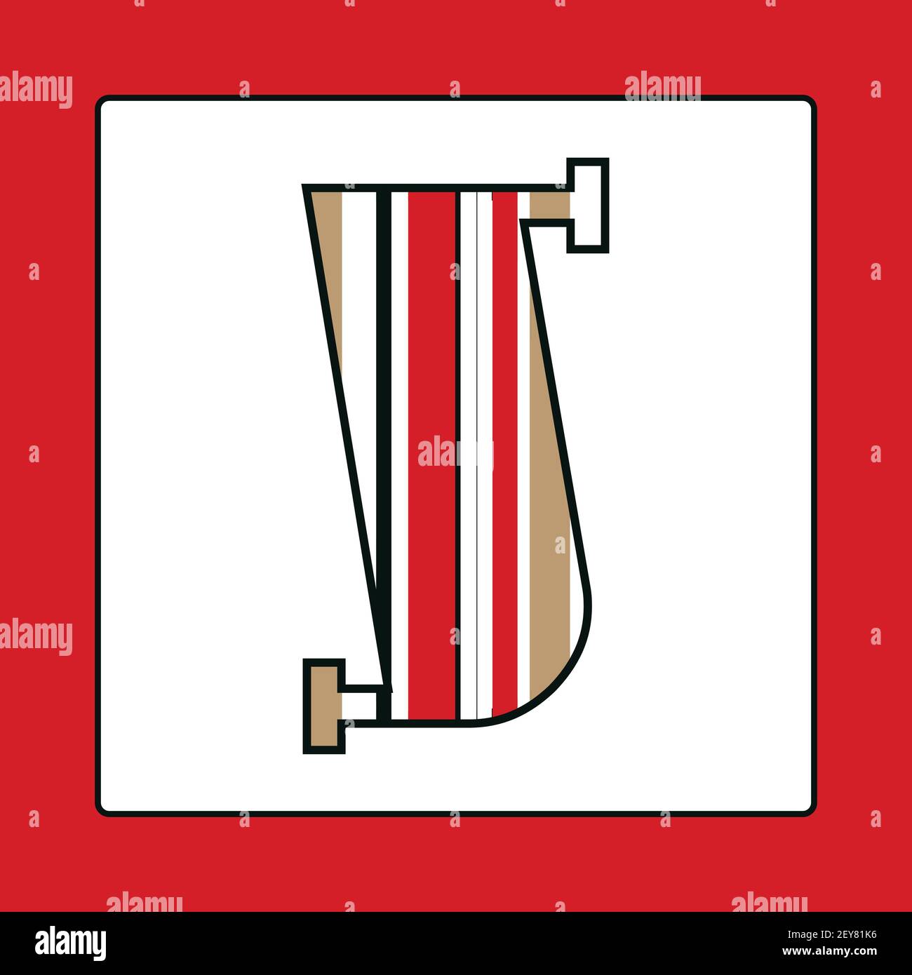 Striped colorful number five isolated on white background. Elements for ...