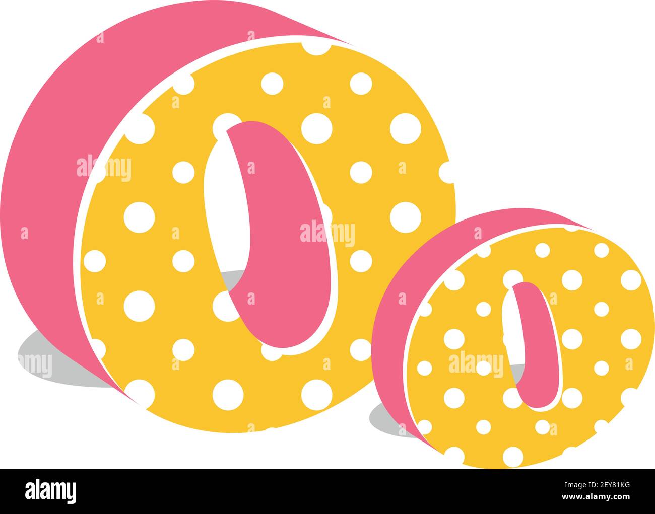 Capital and numeric cute dotted 3d letter O isolated on white ...