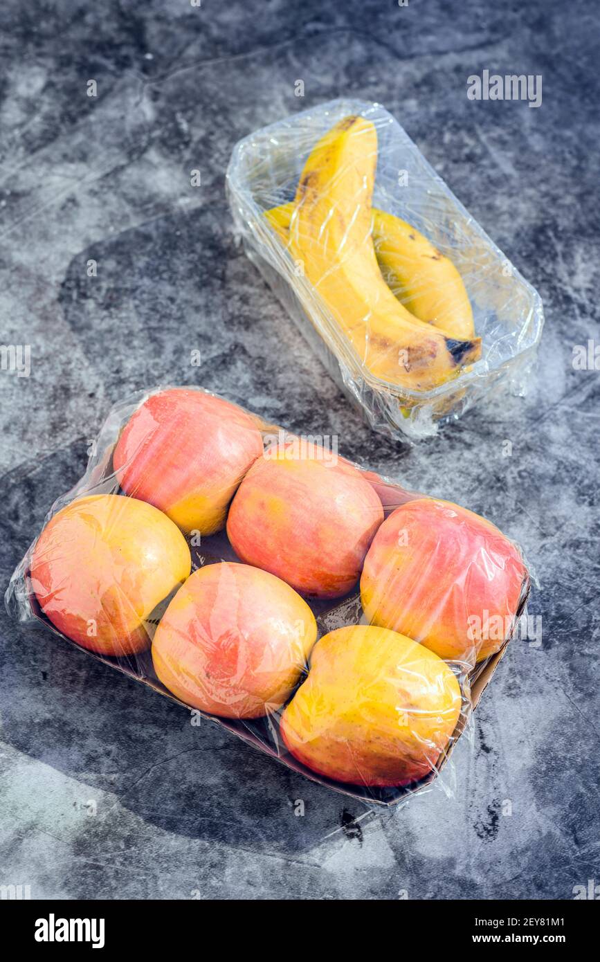 Fruits in plastic wrap hi-res stock photography and images - Alamy