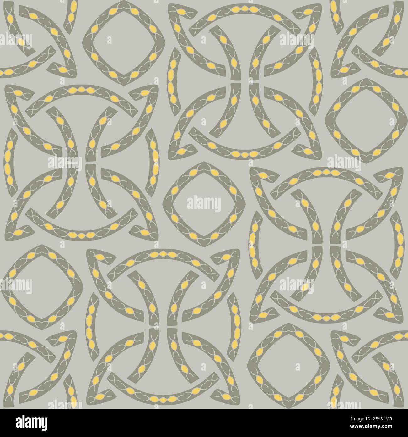 Seamless vector pattern with Celtic knot texture on grey background ...