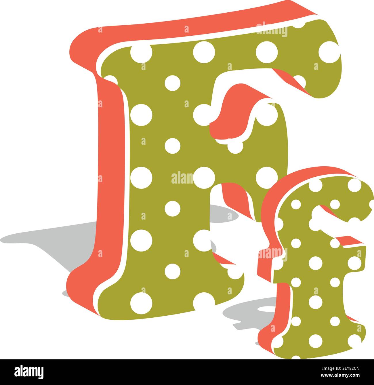 Capital and numeric cute dotted 3d letter F isolated on white ...