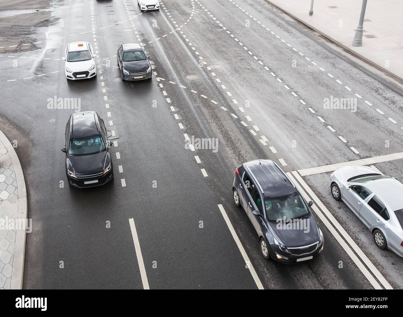 Multiple cars move highway along hi-res stock photography and images ...