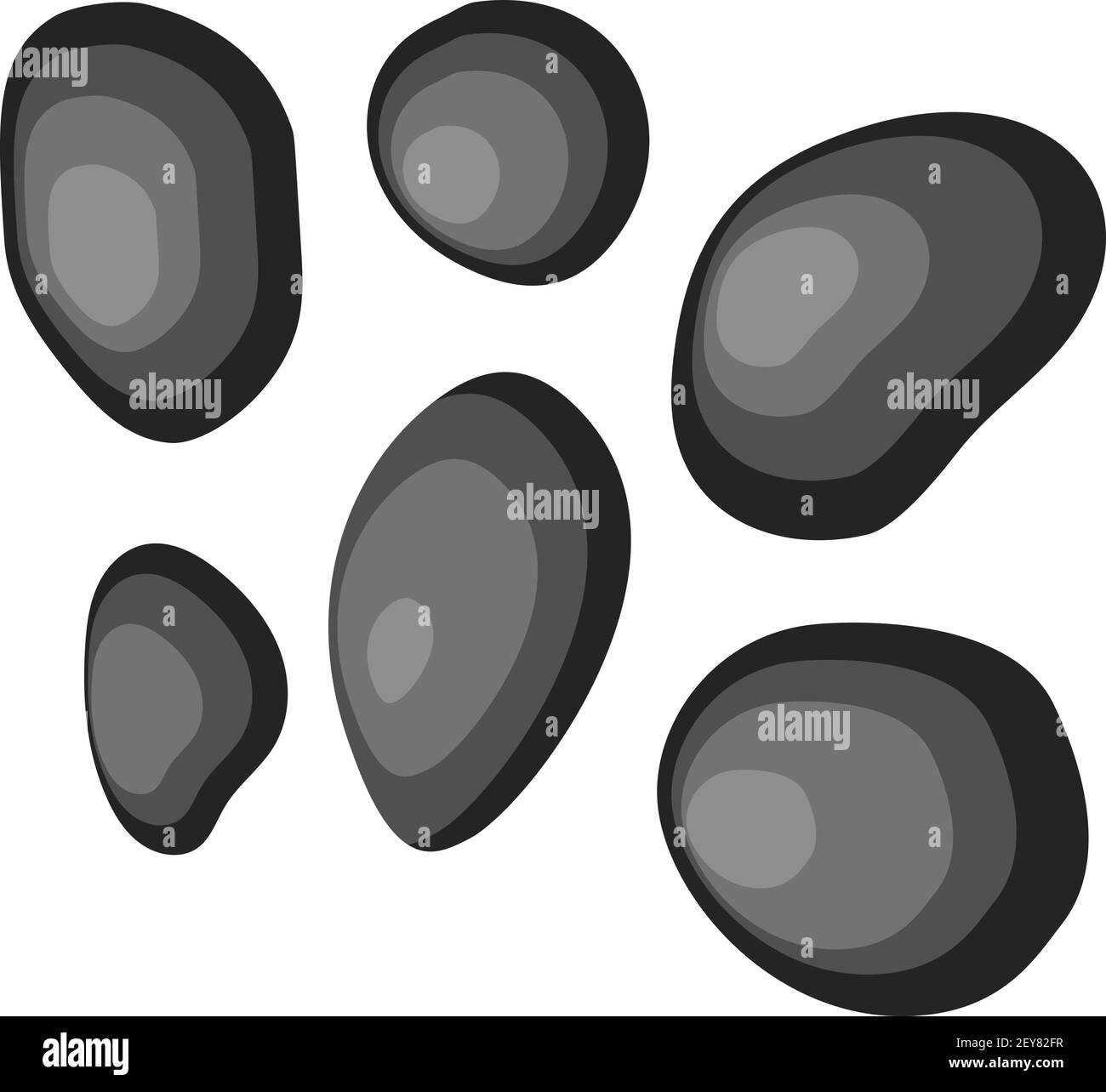 Set of shiny black basalt stones for massage Stock Vector Image & Art ...
