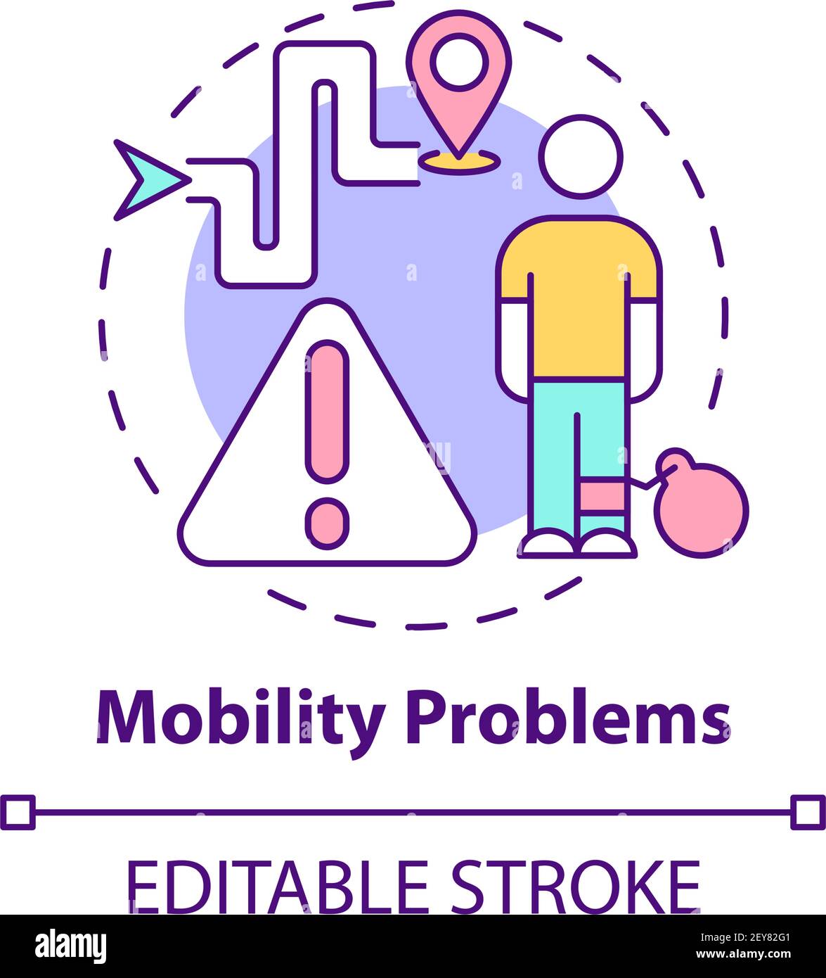 Mobility problems concept icon Stock Vector Image & Art - Alamy