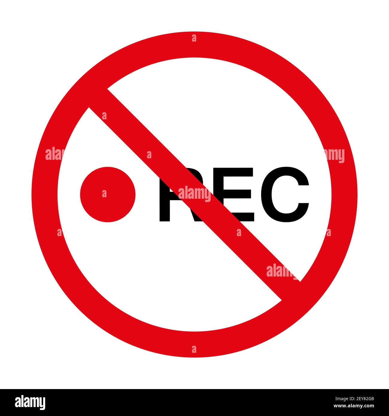 Video recording is prohibited. Camcorder icon is missing. Flat style ...