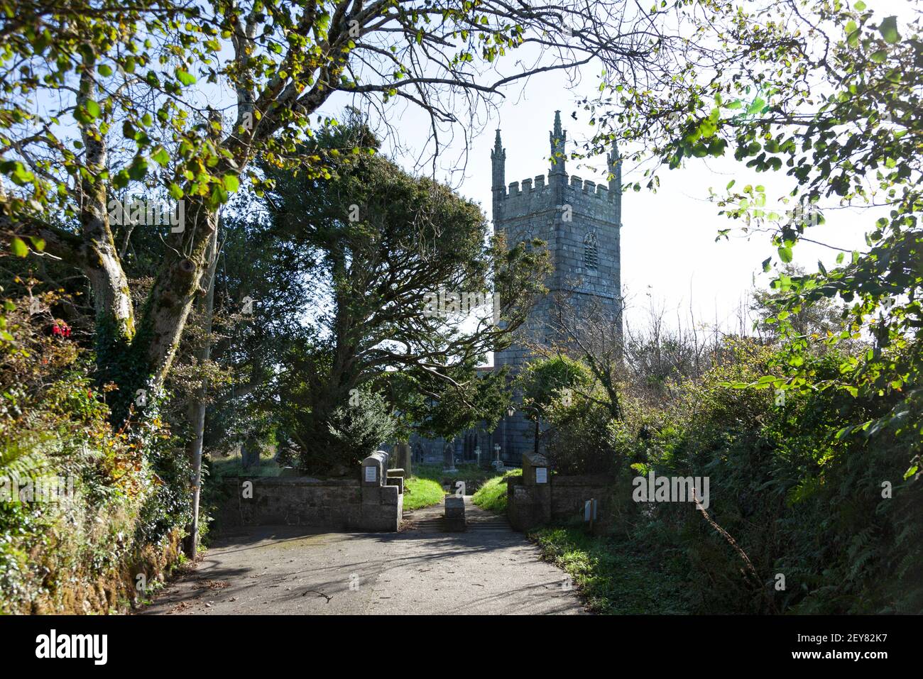 The landmark 15th century country church of St Laudus in Cornwall, part ...