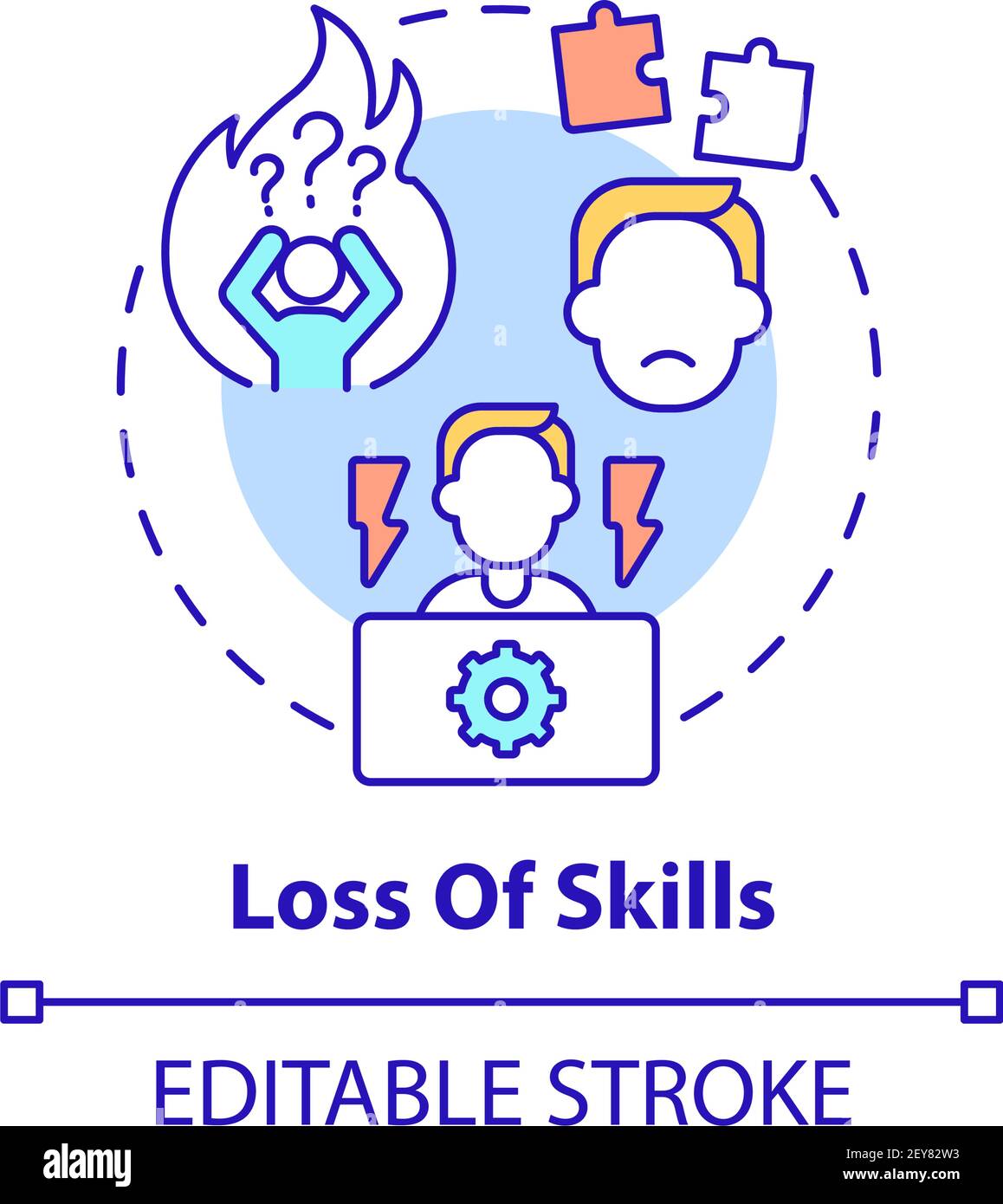 Loss of skills concept icon Stock Vector Image & Art - Alamy
