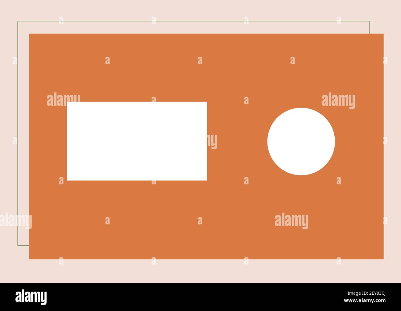 Composition of dark orange rectangle with circle and rectangle copy ...