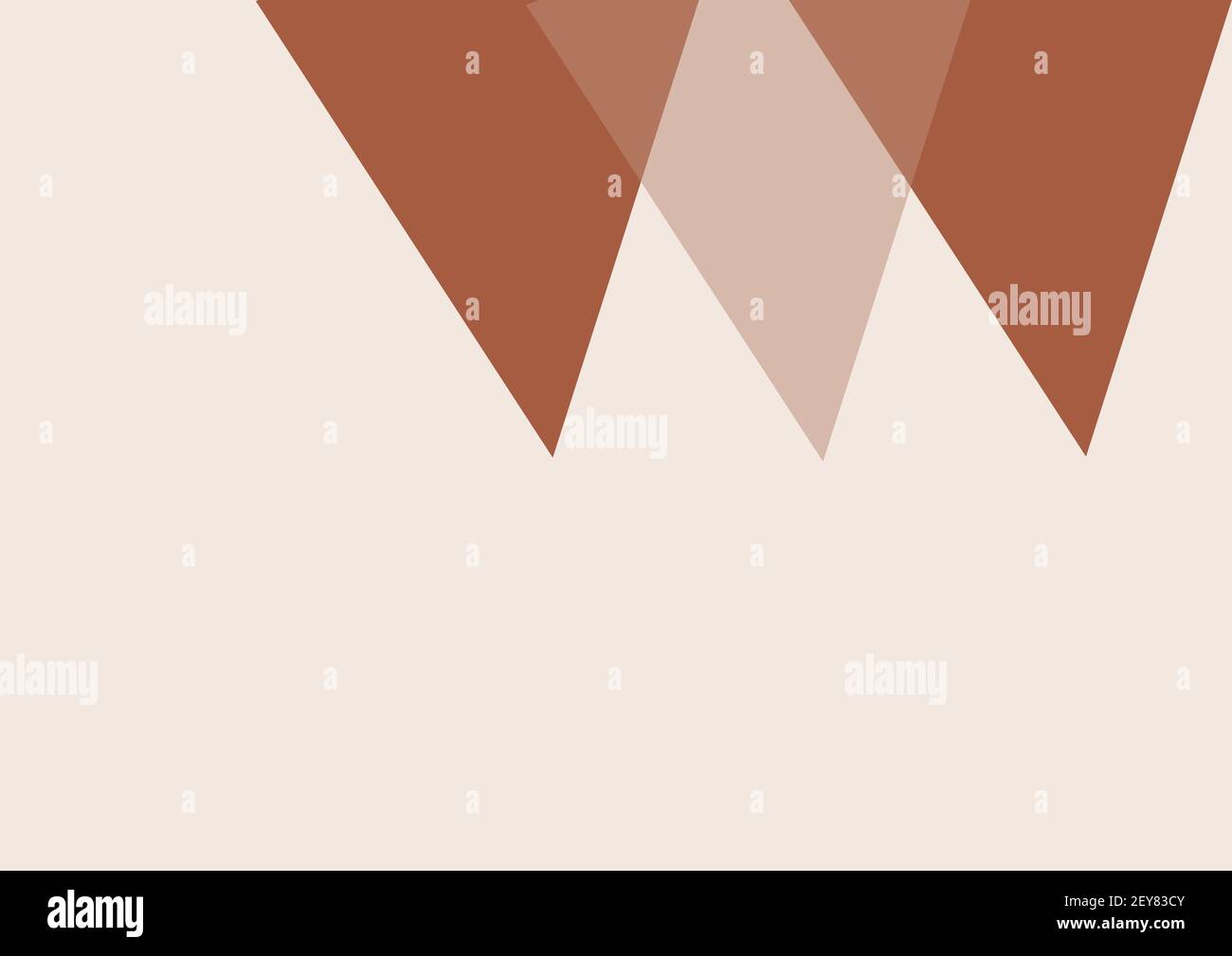 Composition of overlapping triangular shapes in browns on beige ...