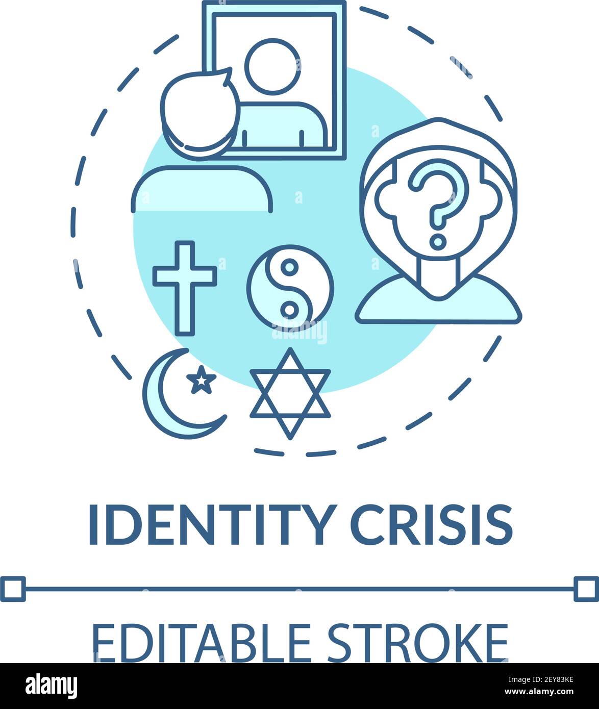 Identity crisis turquoise concept icon Stock Vector Image & Art - Alamy