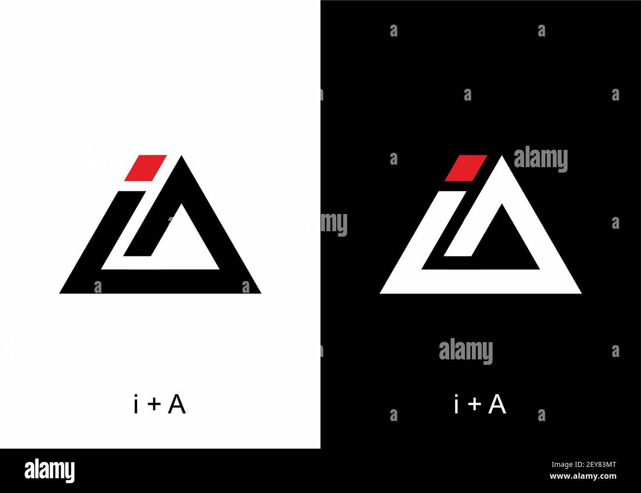 Black white red of iA initial letter text design Stock Vector Image ...