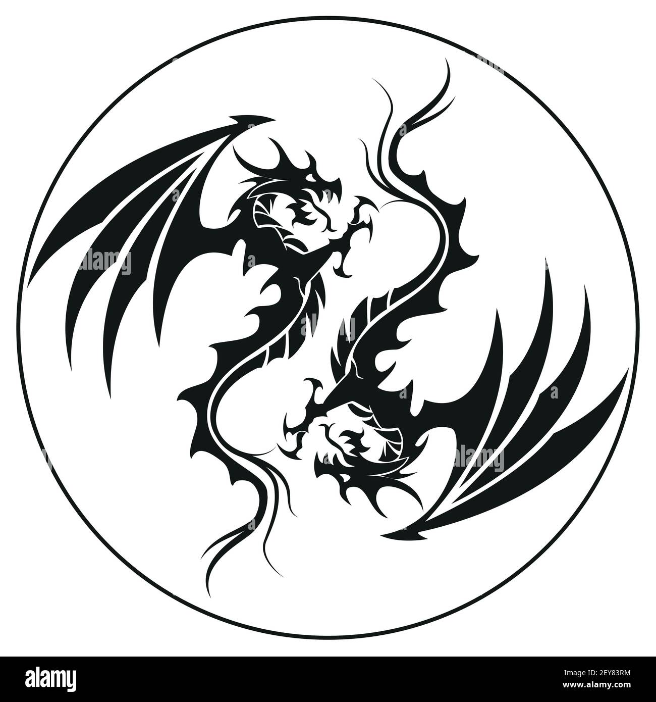 2 dragons Stock Vector Images - Alamy