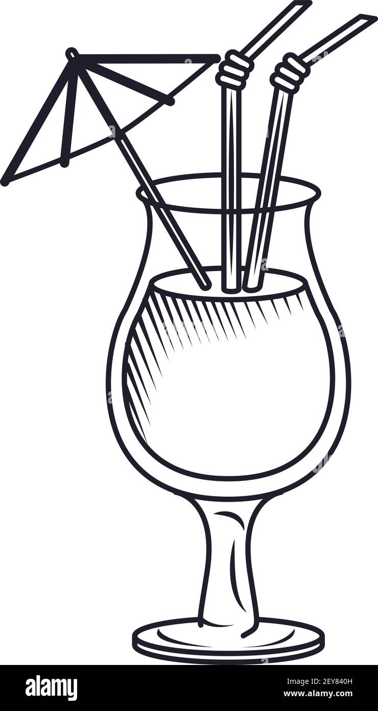 Cocktail glass illustration engraving Stock Vector Images - Alamy