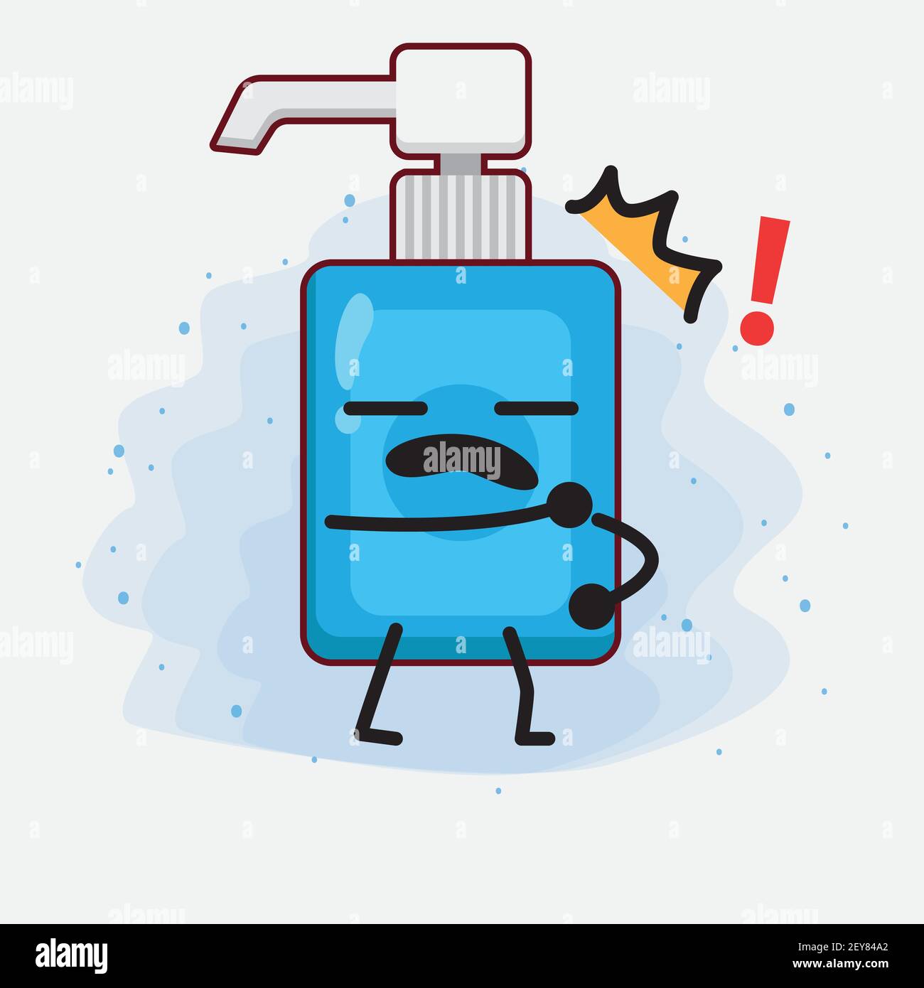 Vector Illustration of Hand Sanitizer Character with cute face, simple ...