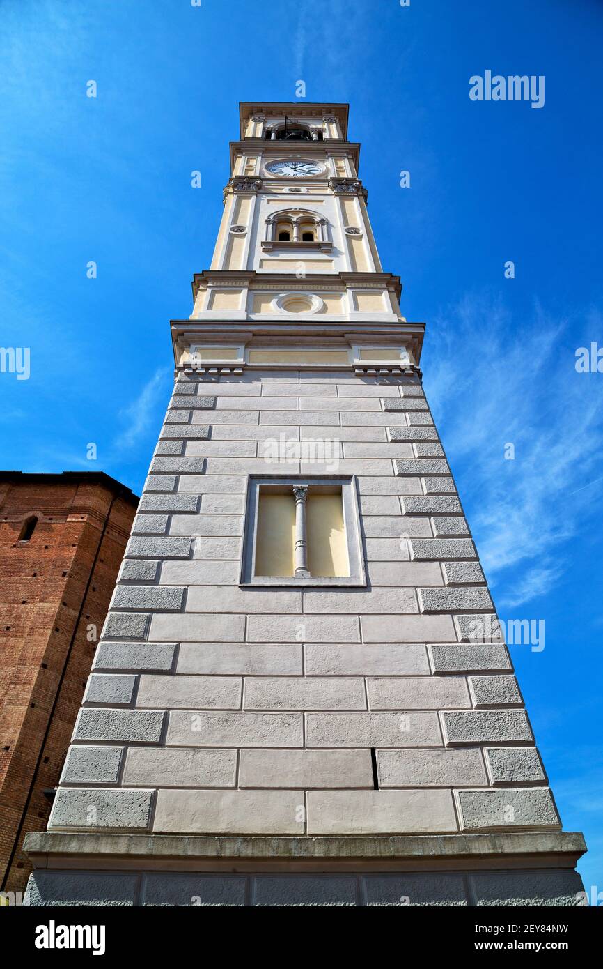 Monument clock tower in italy stone and bell Stock Photo - Alamy