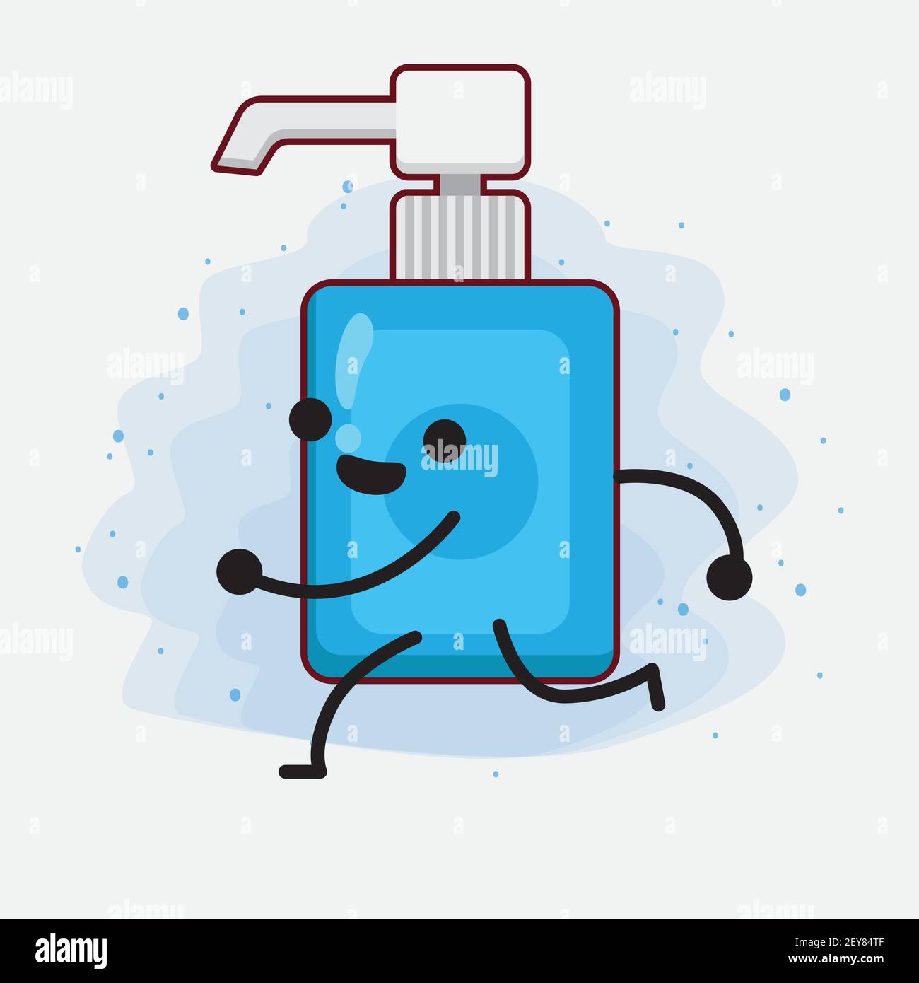 Vector Illustration of Hand Sanitizer Character with cute face, simple ...