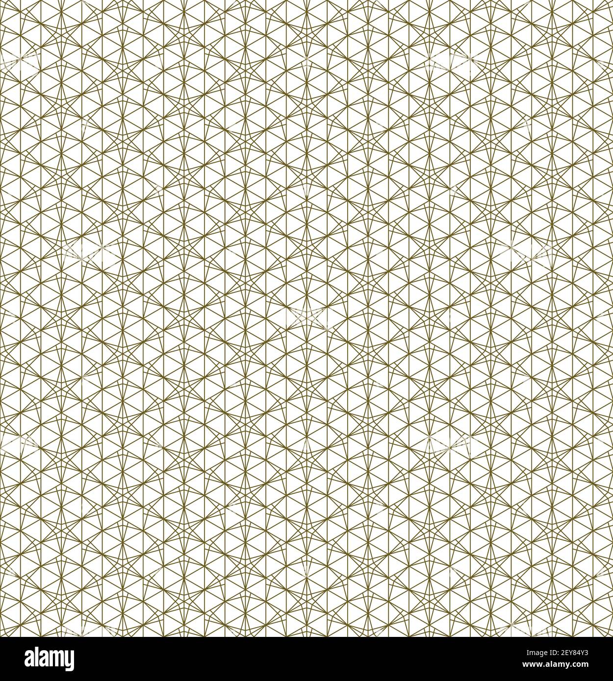 Japanese seamless Kumiko pattern in golden .Average thickness lines ...