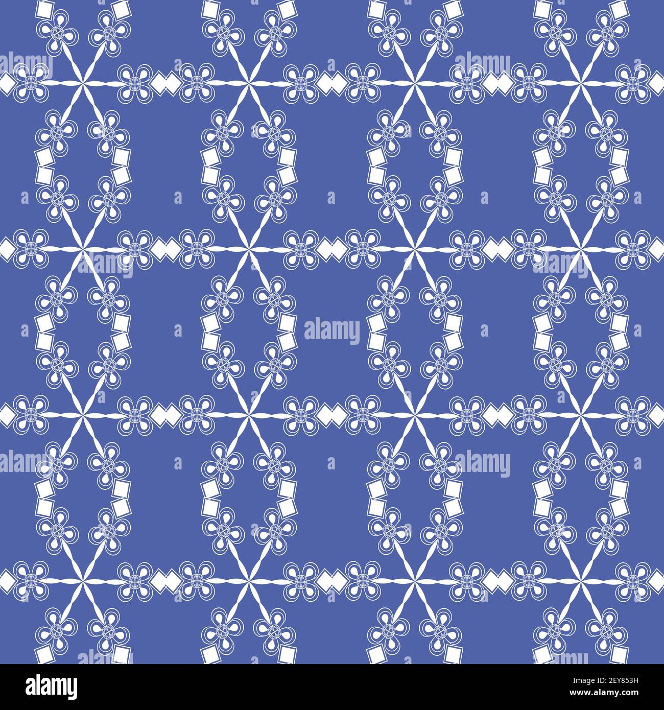 Abstract vector oriental seamless pattern. Ornamental blue and white ...