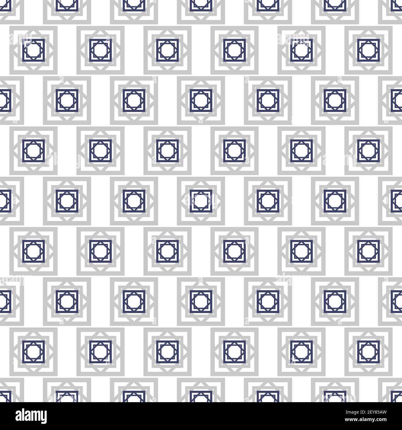 Abstract vintage geometric seamless pattern. Blue background. Vector ...