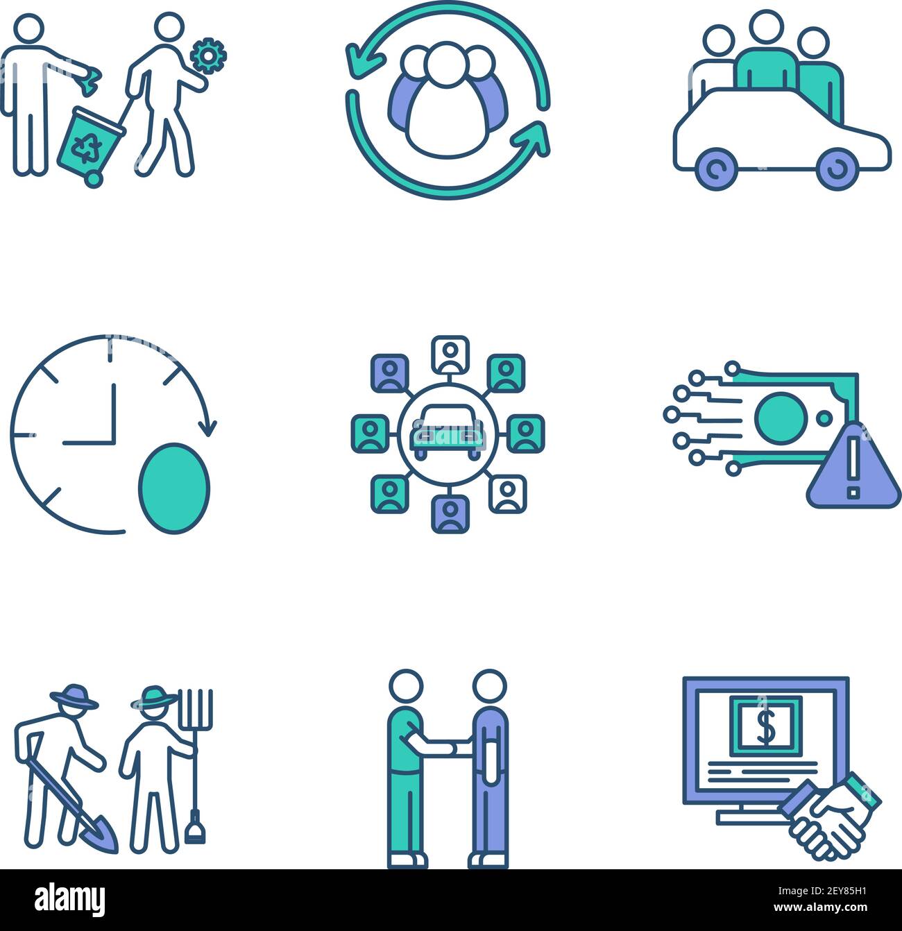 Collaborative consumption Stock Vector Images - Alamy