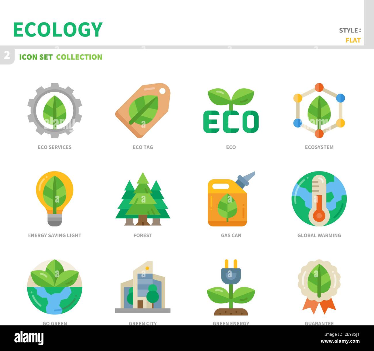 ecology and environment icon set,flat style,vector and illustration ...